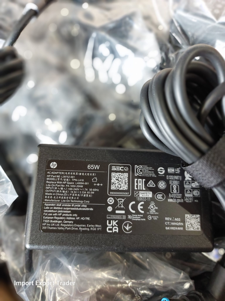 HP BLUE PIN CHARGER 65W 19.5V 3.33 A - importexport-trader.com